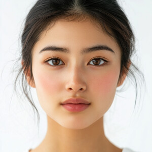 Portrait of a cute 22-year-old Californian woman with Japanese features ...