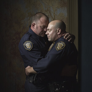 Lifesize digital photography portrait of a best romantic buddies ...