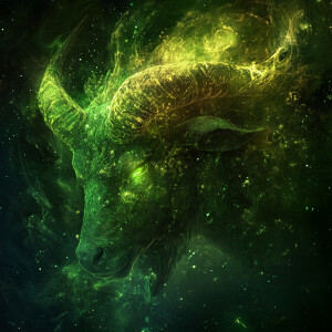 Rising from a cosmic rift, this female creature embodies Taurus’s ...