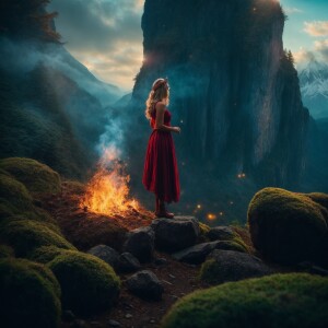 mountains, forest, elves, fairies, magic, open fire generated with Fantasy Art #352884 ...